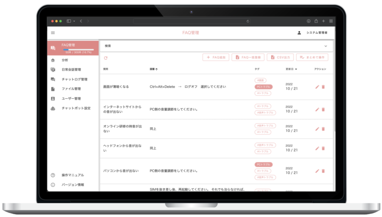 問い合わせ業務DXツール | ARiA.chatbot